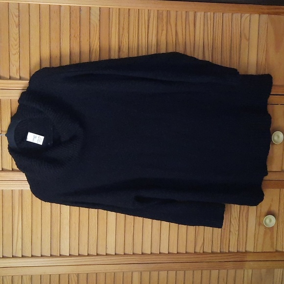 Terra & Sky | Sweaters | Terra Sky Black Sherpa Stretchy Cowl Neck Long ...